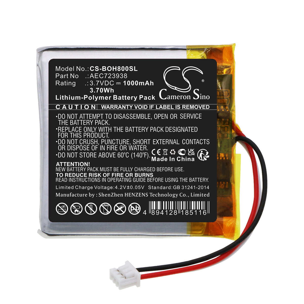 Battery for Bang & Olufsen Beoplay H9 3rd Generation AEC723938 3.7V Li ...