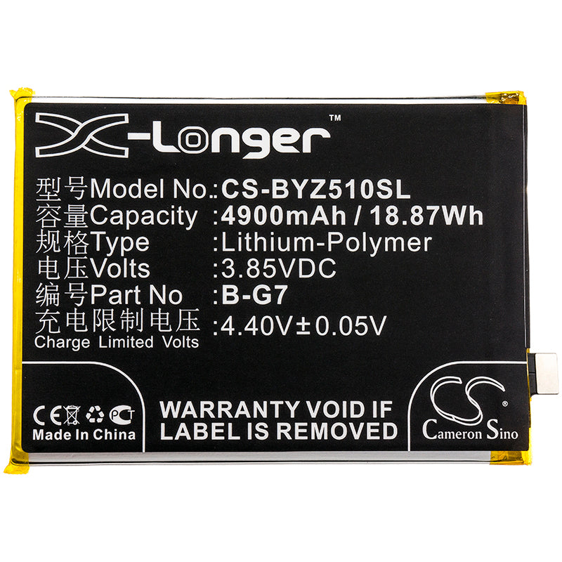 Battery for BBK VIVO Z5x Top B-G7 3.85V Li-Polymer 4900mAh / 18.87Wh ...