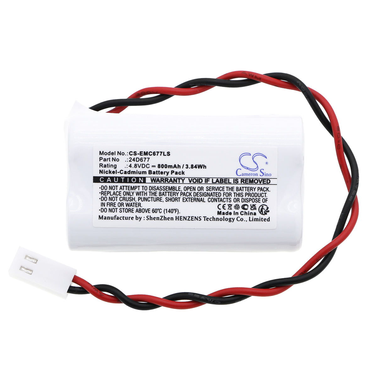 Battery for Dual-Lite CVT3RW3 24D677 4.8V Ni-CD 800mAh / 3.84Wh ...