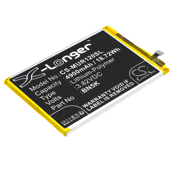 Battery for Redmi 22120RN86G BN5K 3.82V Li-Polymer 4900mAh / 18.72Wh ...