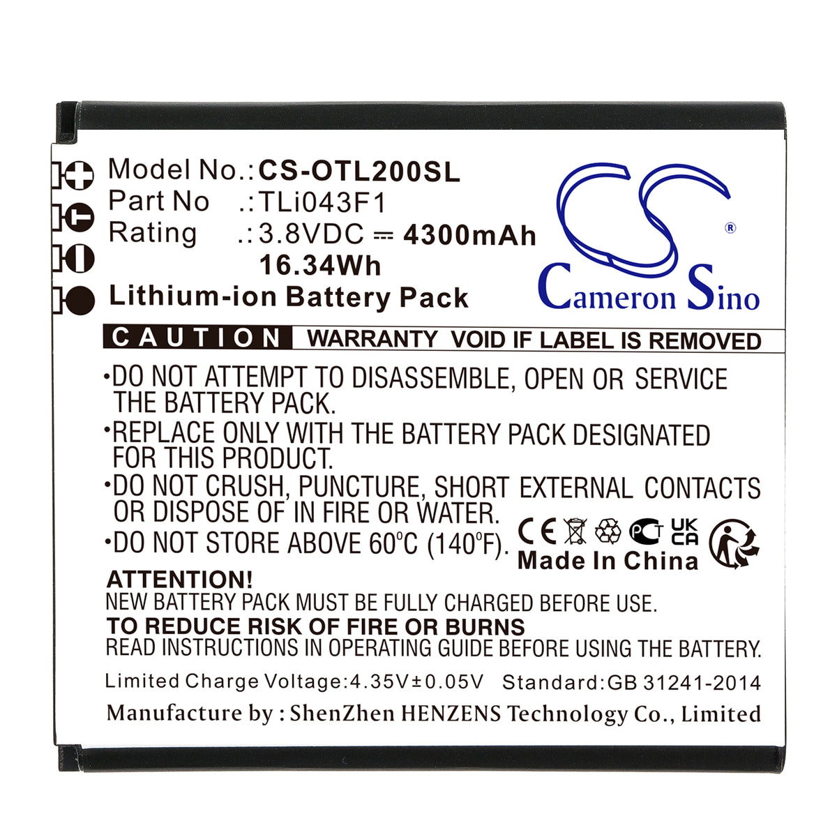 Battery for TCL MW513U 3.8V Li-ion 4300mAh / 16.34Wh – Fusion Battery