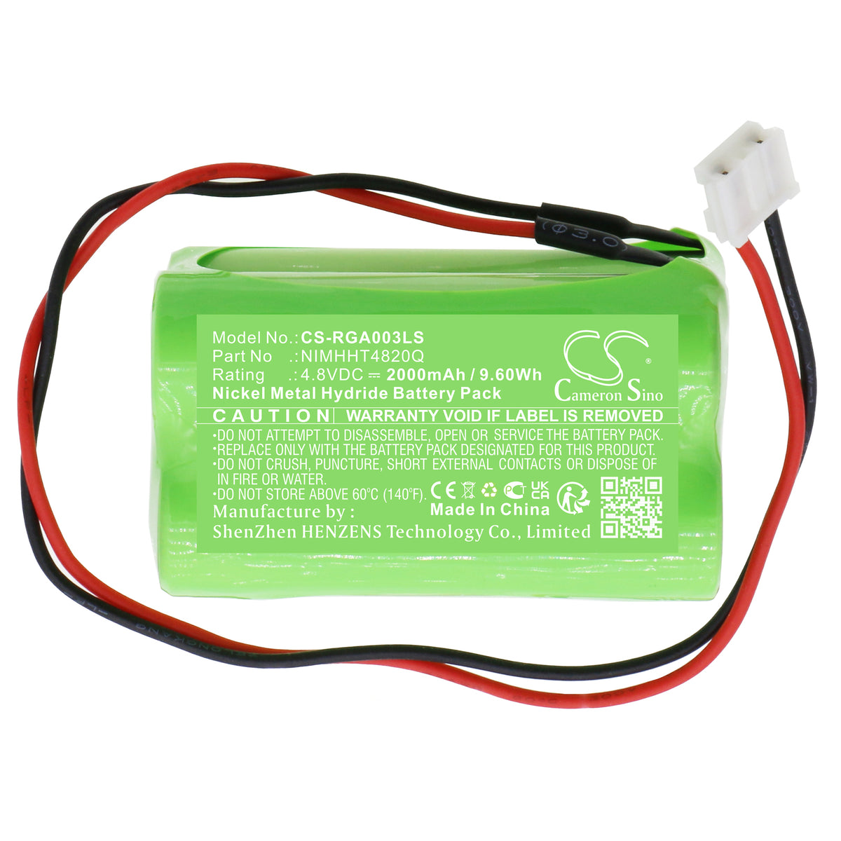 Battery for ABM AMC003-SC NIMHHT4820Q 4.8V Ni-MH 2000mAh / 9.60Wh ...