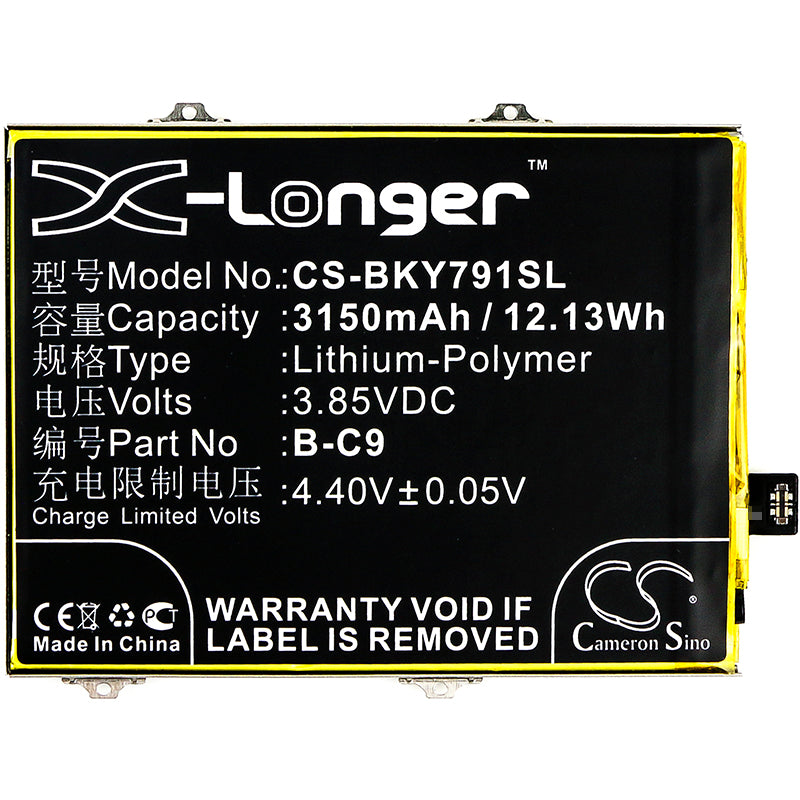 Battery for VIVO Y79 Dual SIM B-C9 3.85V Li-Polymer 3150mAh / 12.13Wh ...