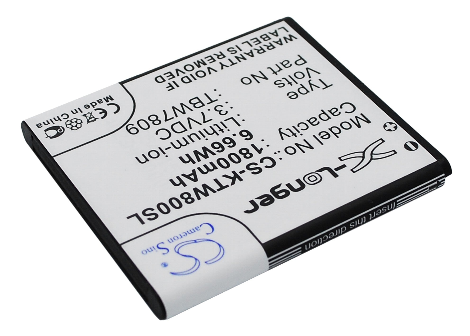 Battery for K-Touch W806 plus TBW7809 3.7V Li-ion 1800mAh / 6.66Wh ...