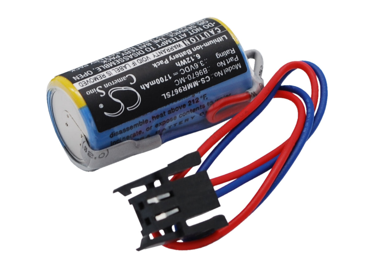 Battery for Mitsubishi A2S A6BAT, A6BAT-MRBAT, B9670MC, B9670-MC, RH-5 ...