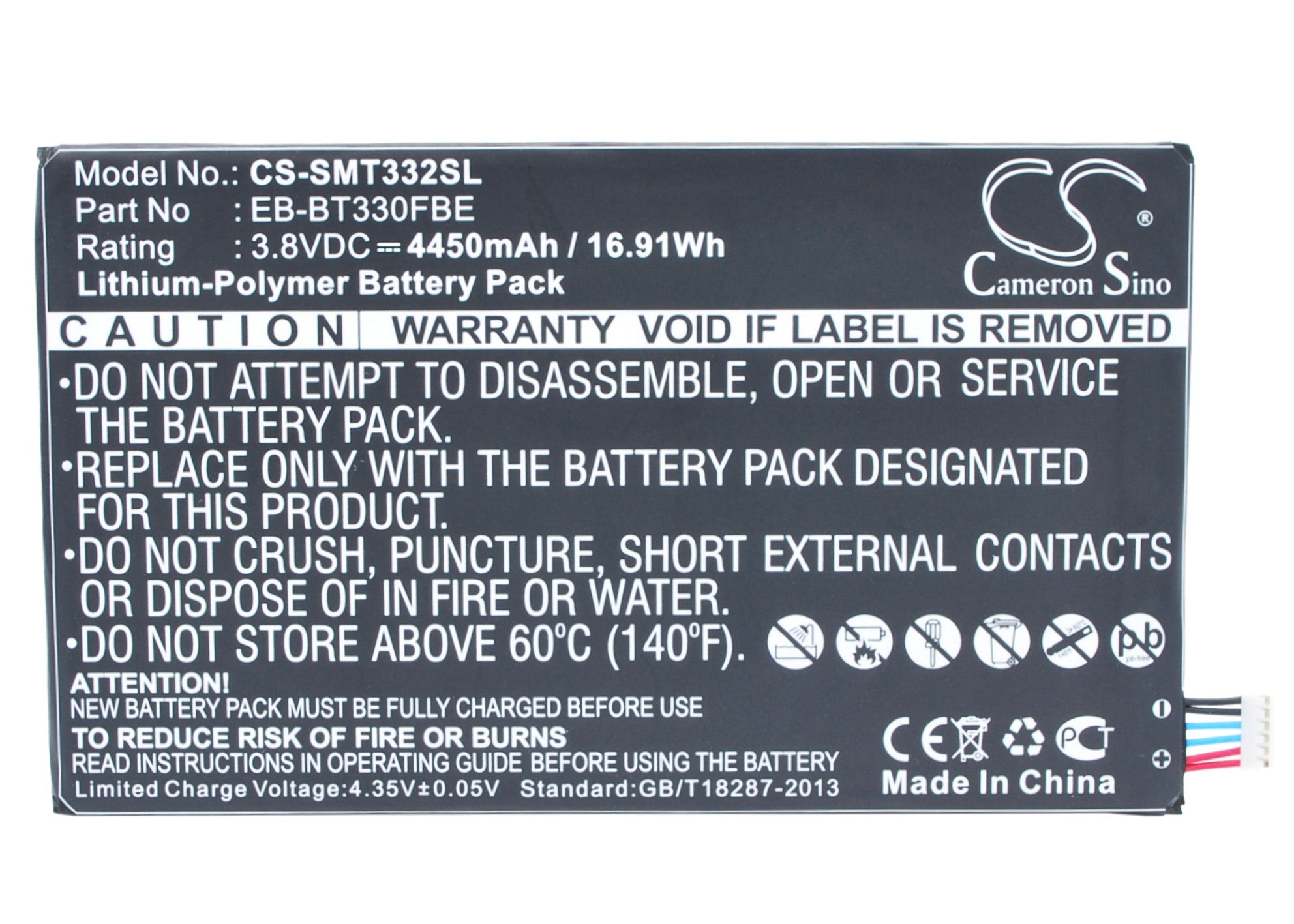 Battery for Samsung SM-T330 EB-BT330FBE, GH43-04112A;GH43-04112B 3.8V ...